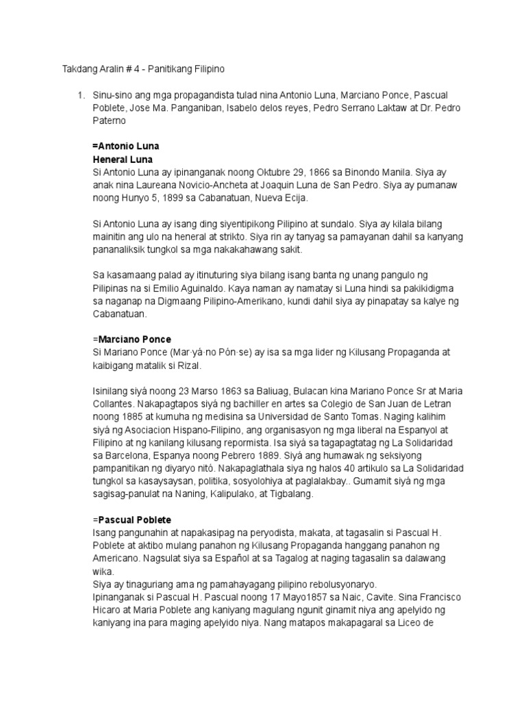 Takdang Aralin # 4 - Panitikang Filipino | PDF