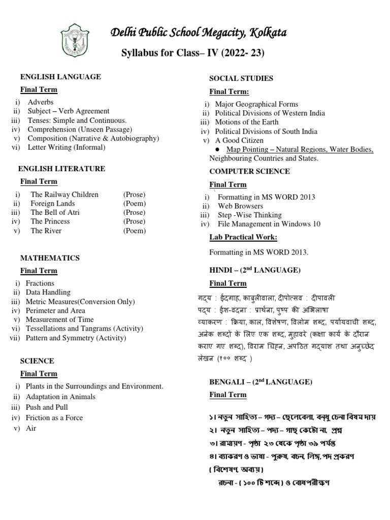 2nd Term Syllabus Pdf Linguistics Languages