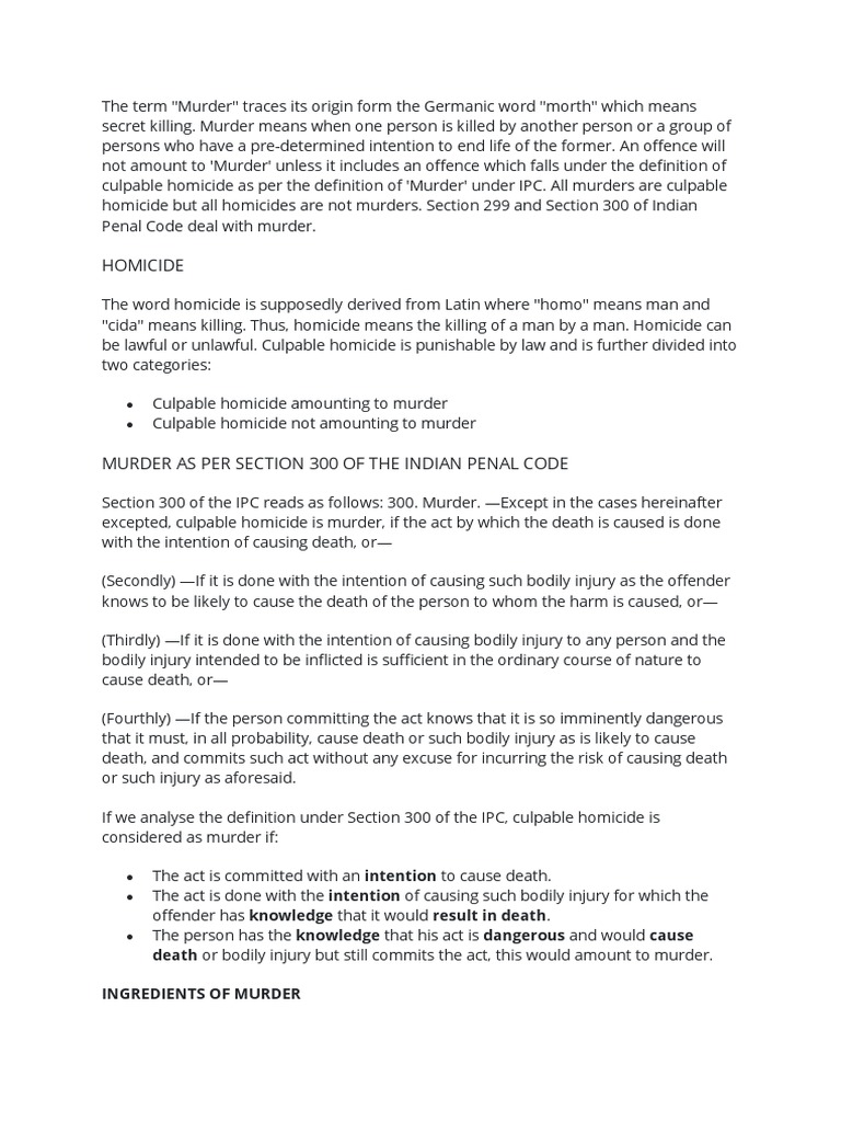 Murder Pdf Ethical Principles Deviance Sociology