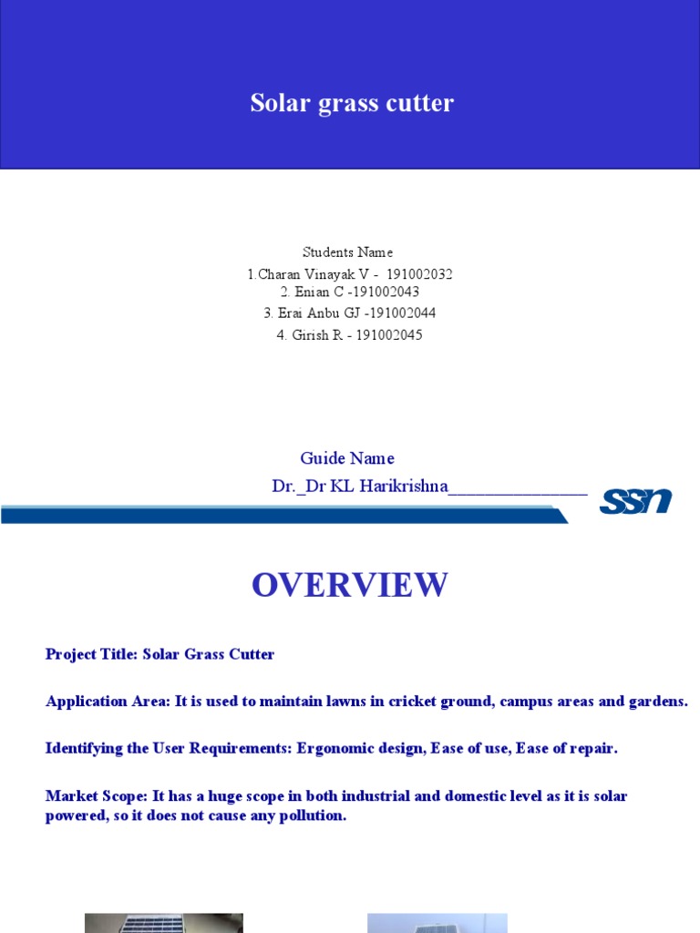 Literature Review - Solar Grass Cutter | PDF | Electric Motor | Lawn Mower