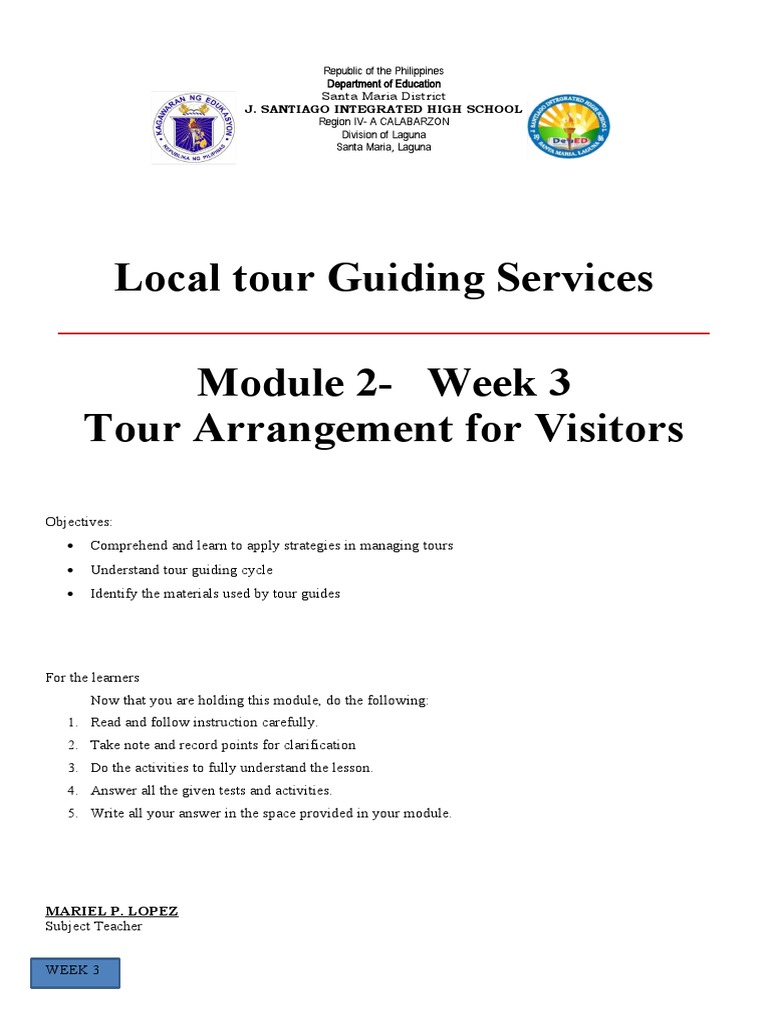 Week 3 - Local Tour Guiding | Download Free PDF | Body Language | Learning