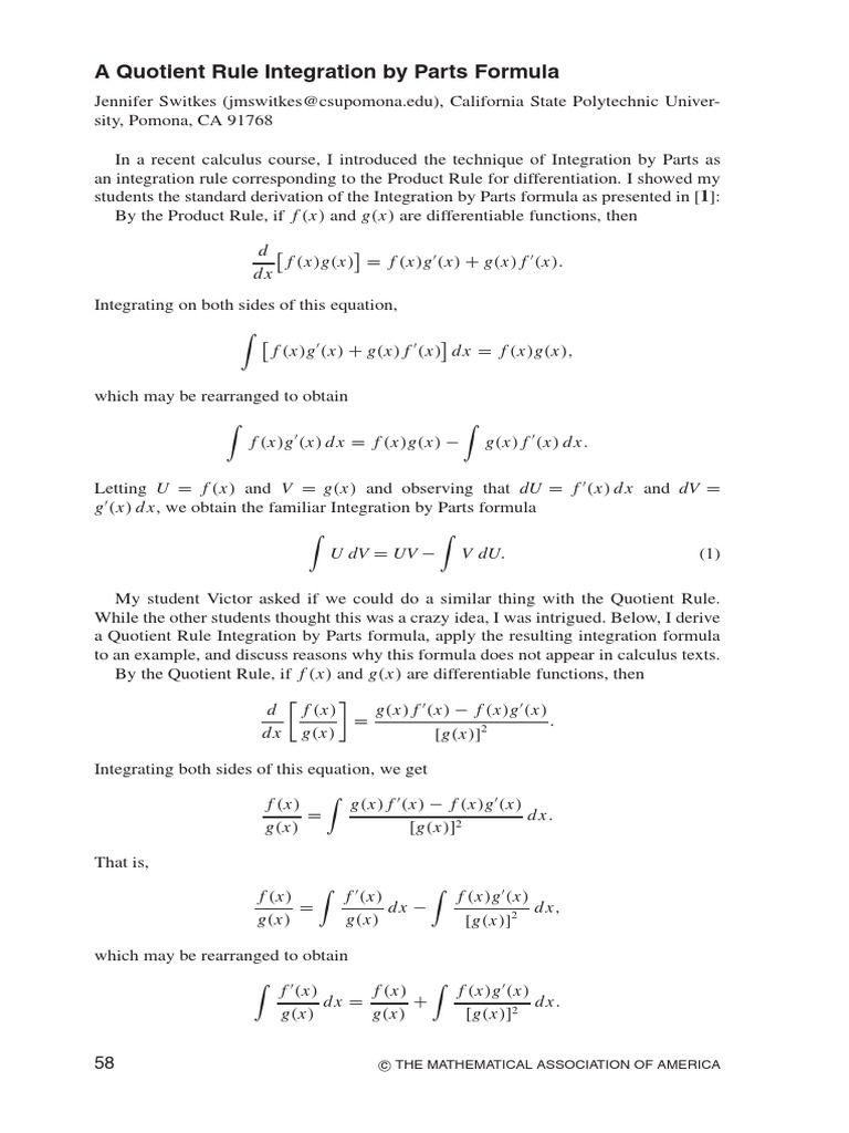 Switkes 01200543268 | PDF | Integral | Mathematical Concepts