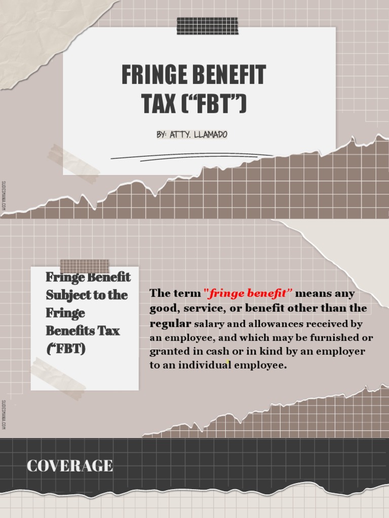 Week 3-Fringe Benefit Tax | PDF | Employee Benefits | Employment