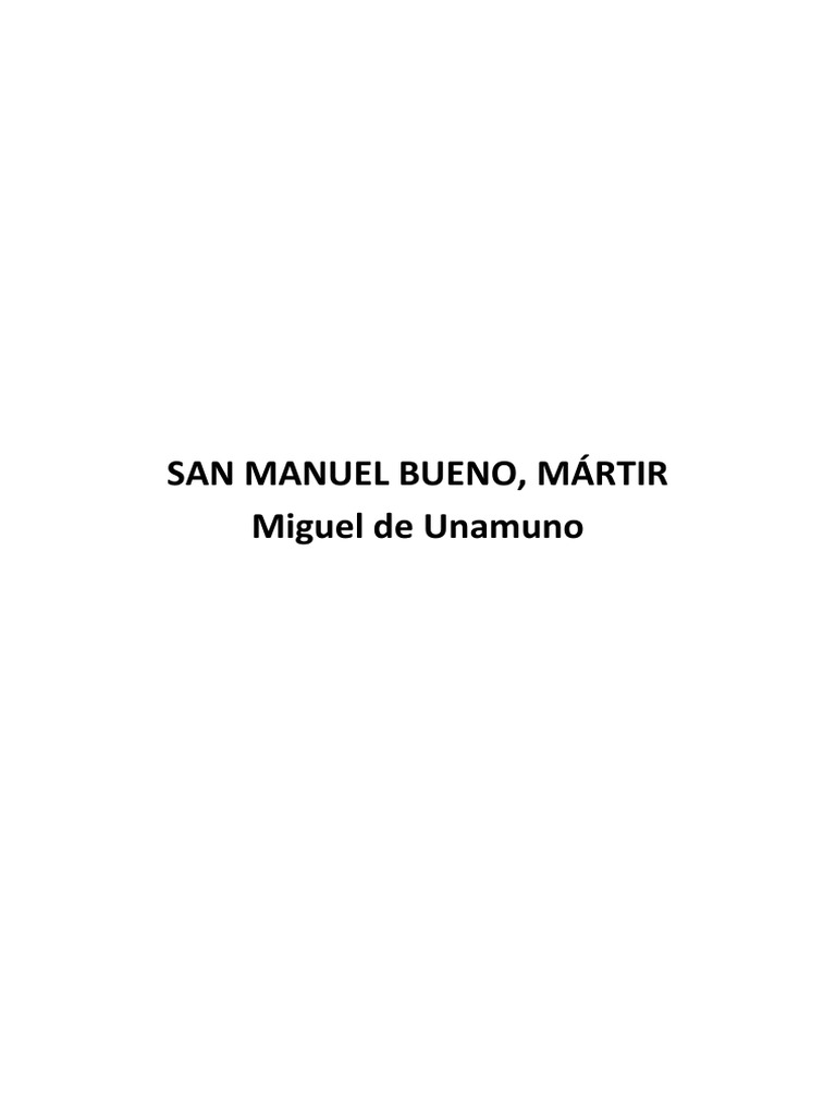 Análisis de "San Manuel Bueno, mártir" | PDF | Existencialismo