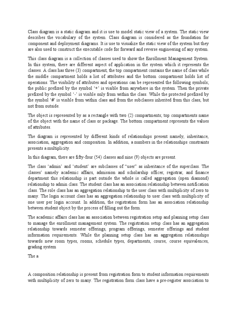 Class Diagram | PDF | Class (Computer Programming) | Inheritance ...