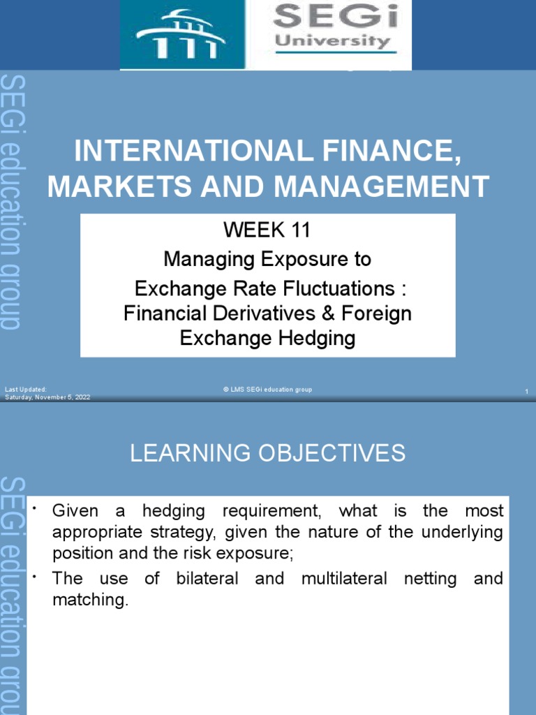 Lecture 11 - Financial Derivatives and Forex Hedging | PDF | Hedge ...