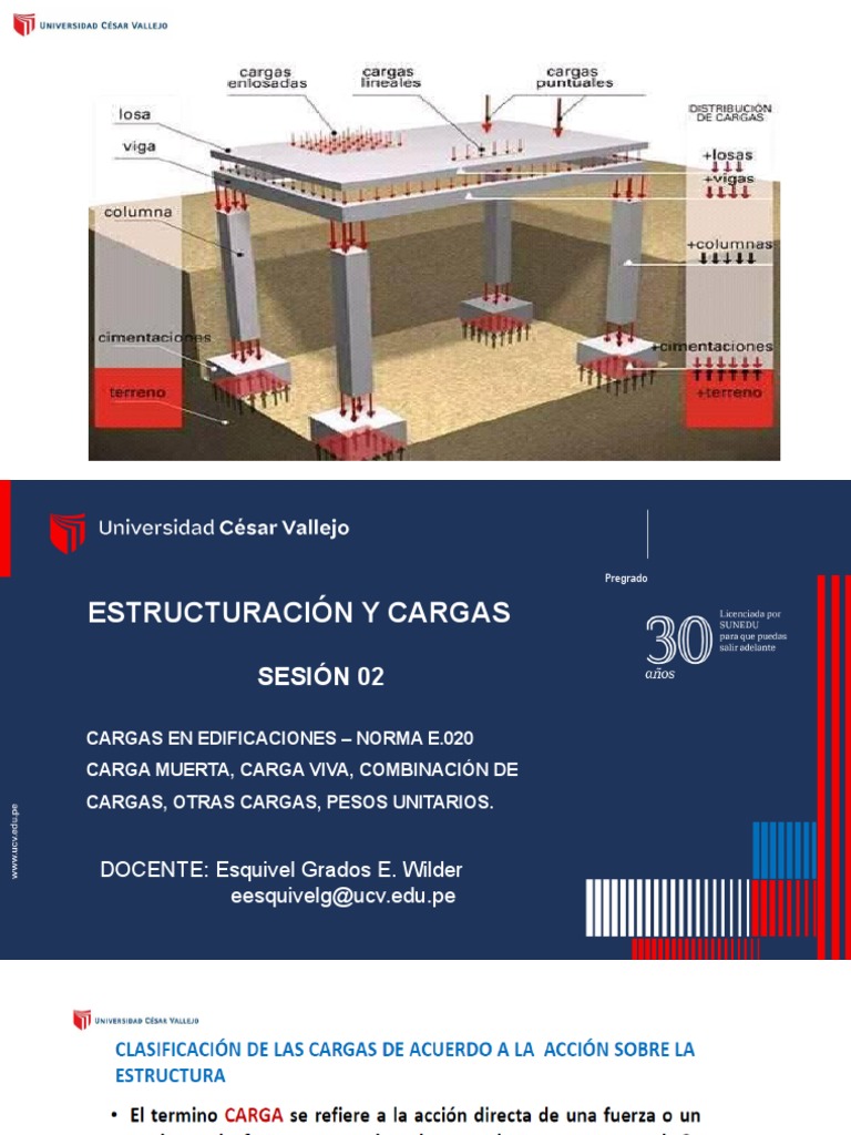 Sesión 02-Cargas Estructurales | PDF | Hormigón | Ingeniería mecánica
