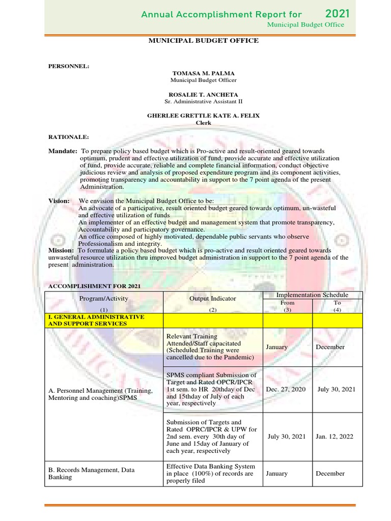 2021 Municipal Budget Office Report | PDF | Economies
