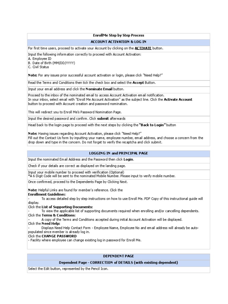EnrollMe Step by Step Process - Updated | PDF | Login | Password