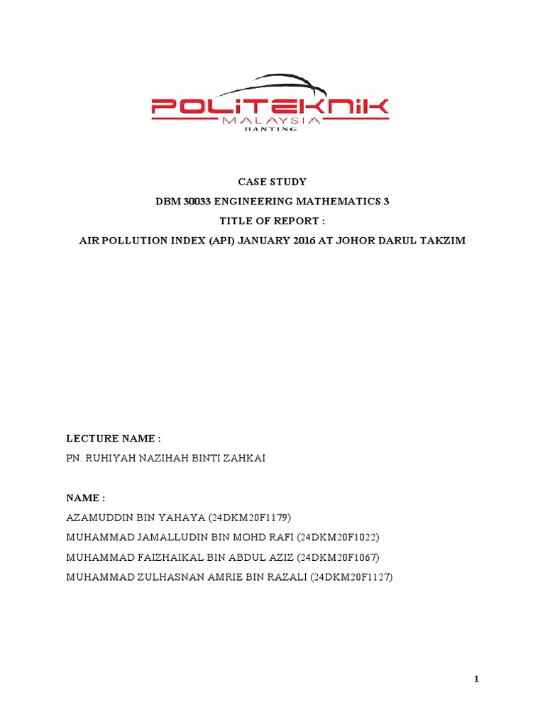 Case Study Math | PDF | Air Pollution