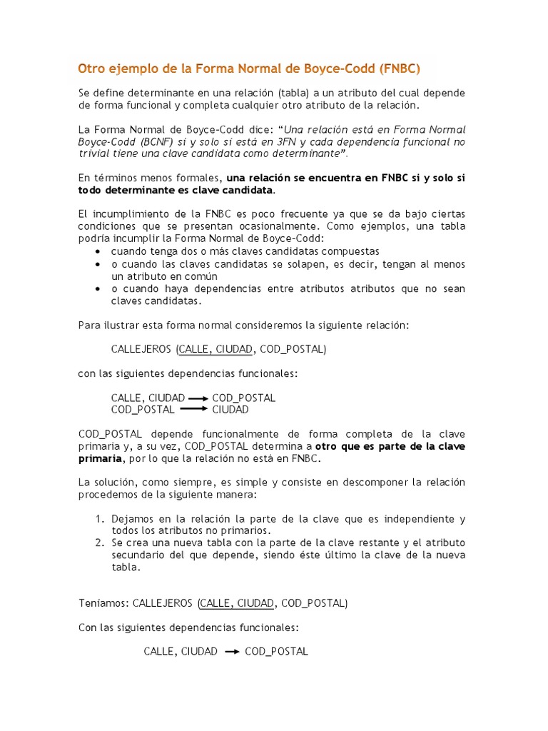 Forma Normal de Boyce-Codd (BCNF) | PDF
