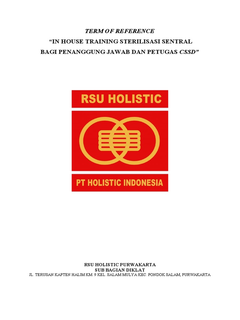 TOR in House Training CSSD-November 2022 | PDF