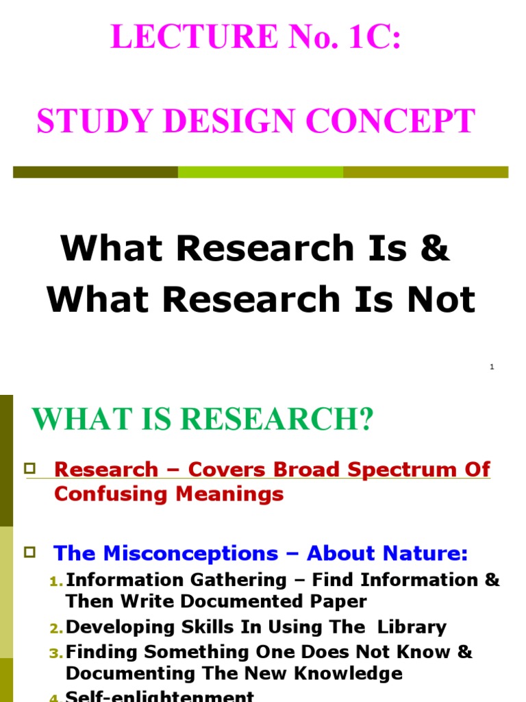 Lecture 1 C - What Research Is & Not | PDF | Interpretation (Logic) | Hypothesis