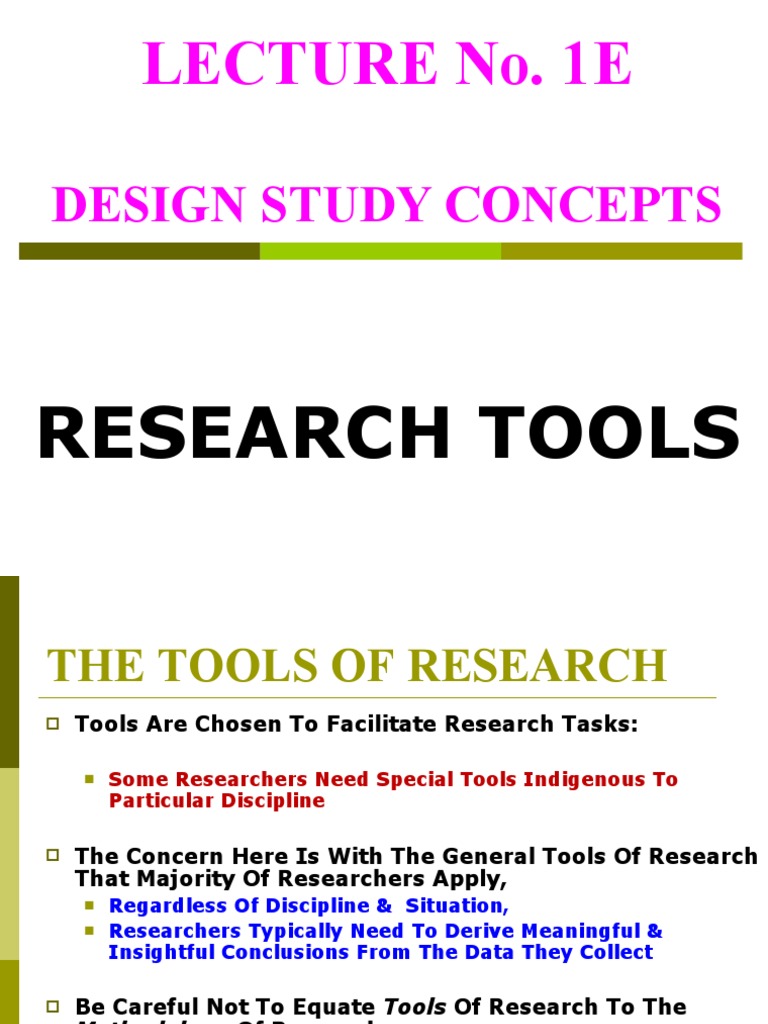 Lecture 1 e - Research Tools | PDF | Statistics | Data