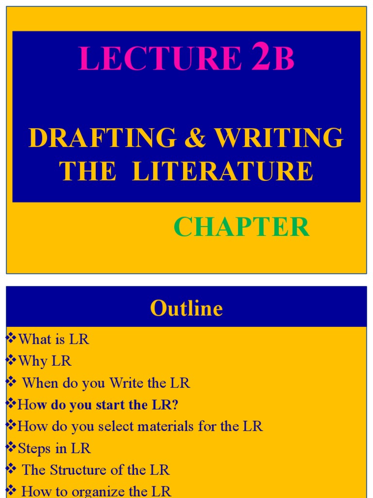 Lecture 2B Writing The Literature Review PDF Thesis Cognition