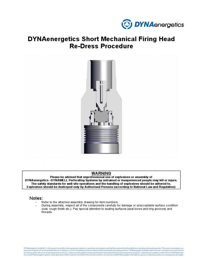 DYNAenergetics Firing Head Re-Dress Guide | PDF | Tools | Mechanical ...