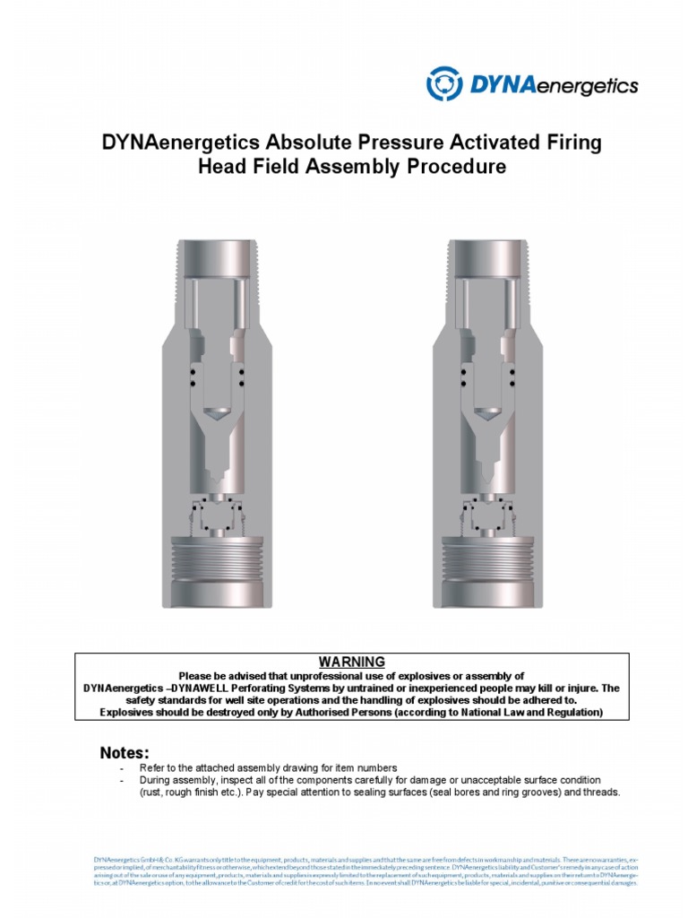 DYNAenergetics Absolute Pressure Activated Firing Head Field Assembly ...