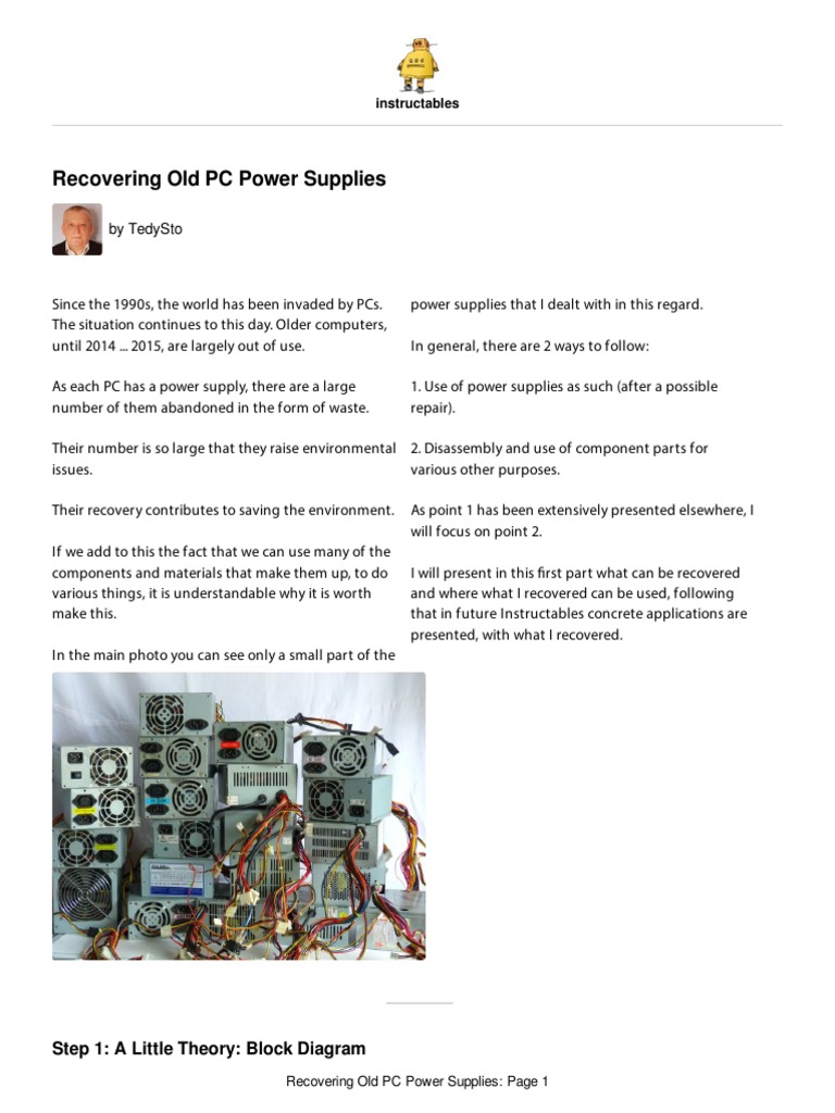 Recovering Old PC Power Supplies | PDF | Power Supply | Inductor