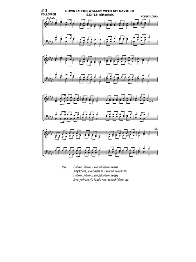 413 Follow Follow I Will Follow Jesus | PDF