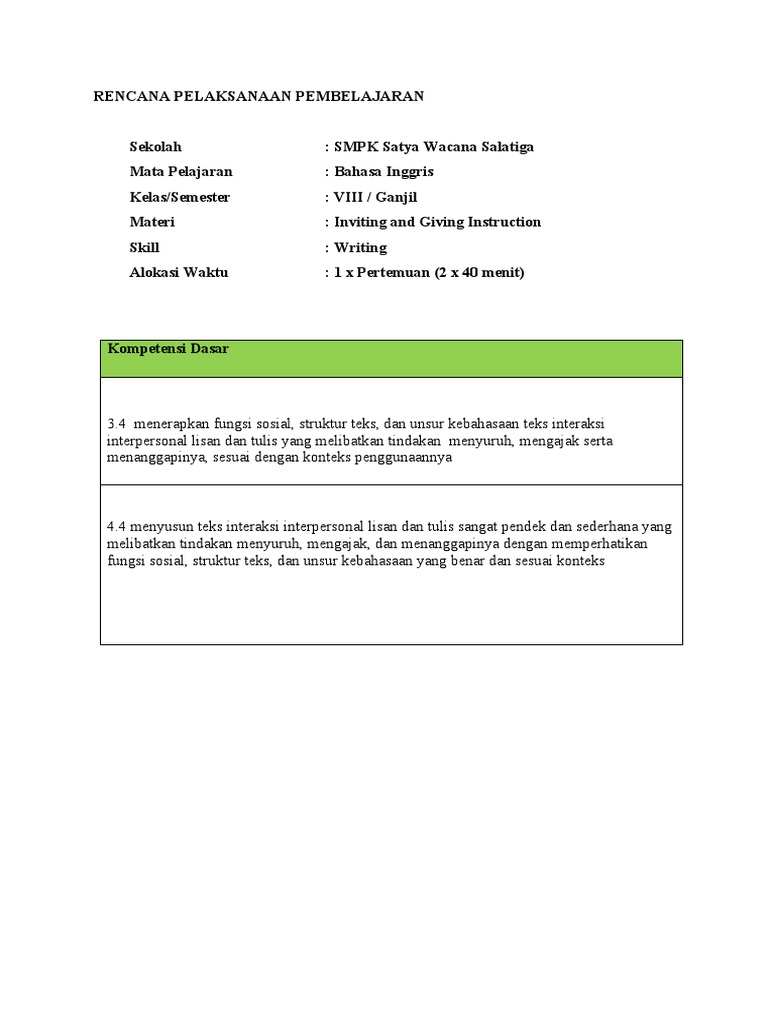 PPL RPP 1 Lets (Final) | PDF