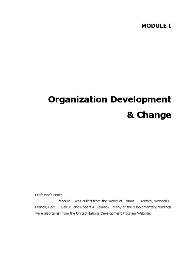Module I | PDF | Organization Development | Business