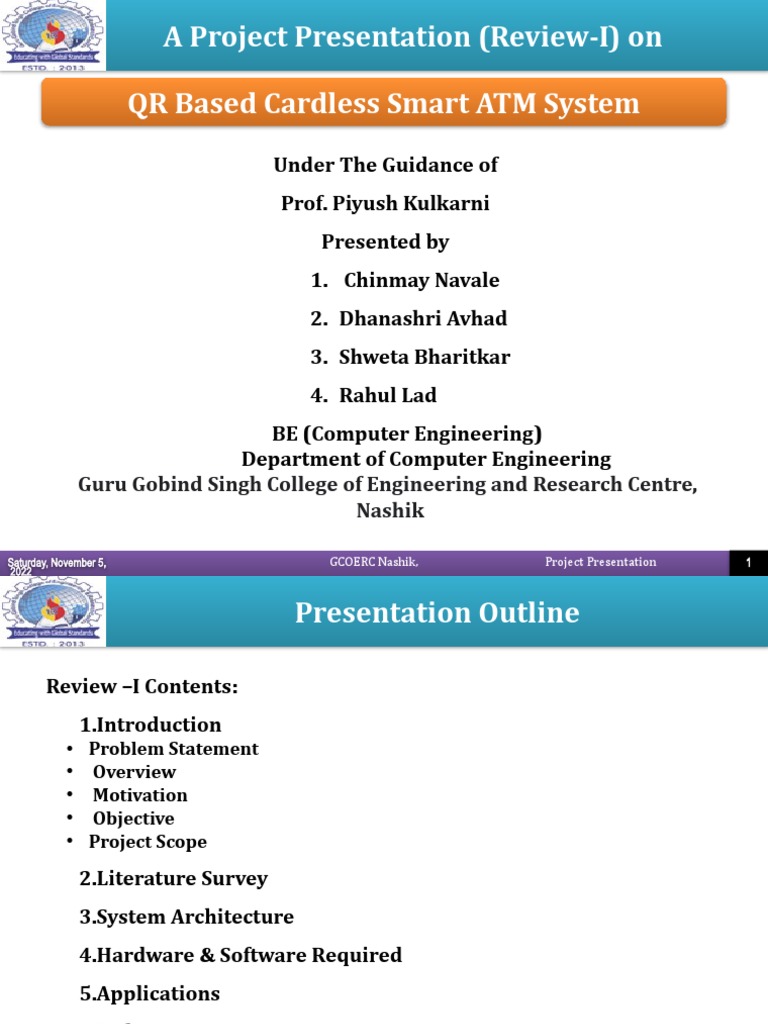 QR Based Cardless Smart ATM System: A Project Presentation on the Development of a Secure and ...