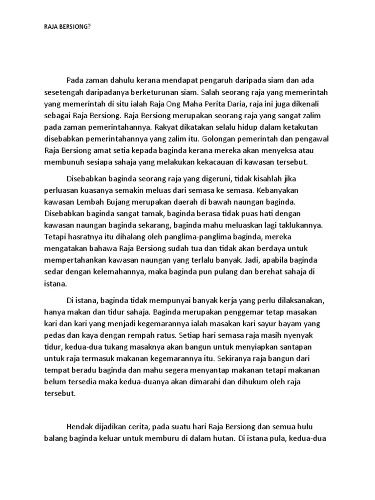 Sinopsis Raja Bersiong | PDF