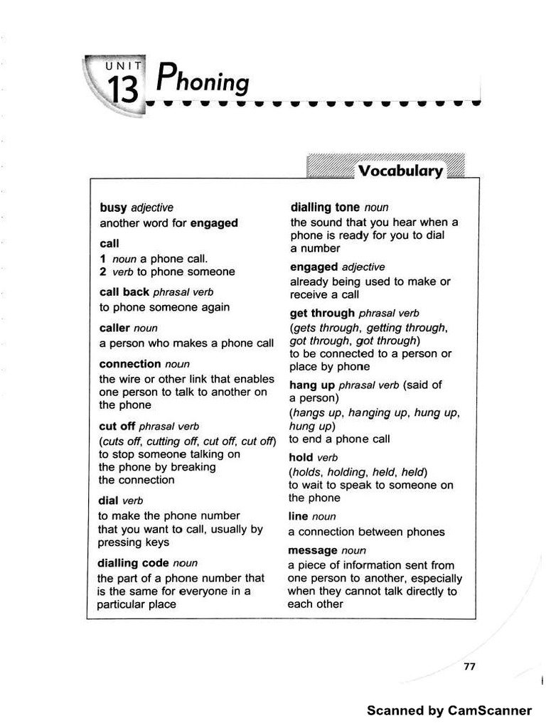 Unit 13 - Phoning | PDF