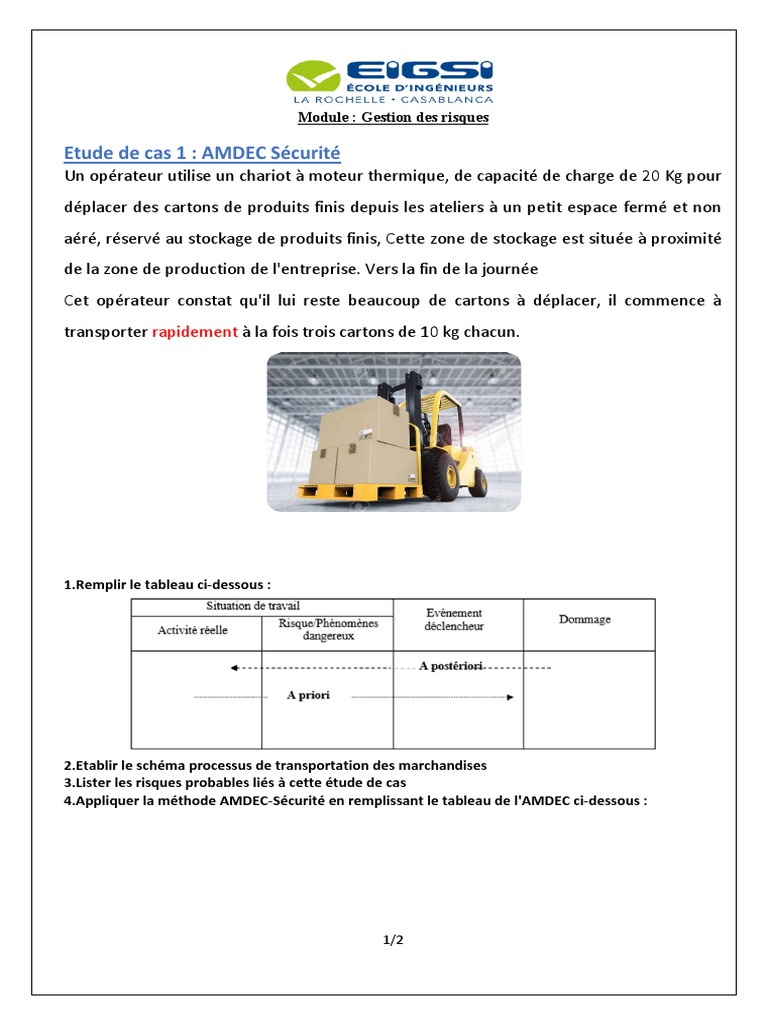 AMDEC Sécurité : Analyse des Risques | PDF