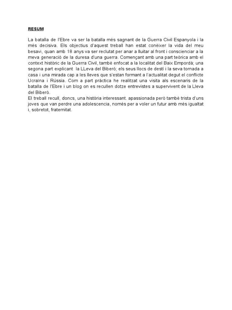 Resum TDR Català | PDF