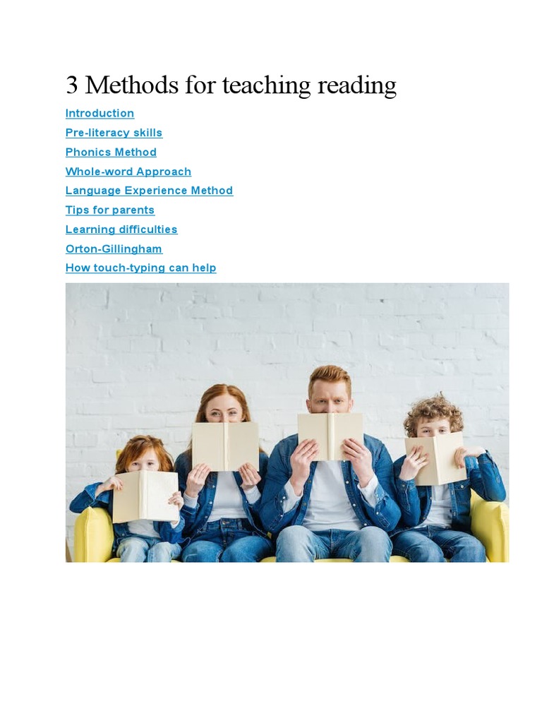 3 Methods For Teaching Reading | PDF | Phonics | Dyslexia
