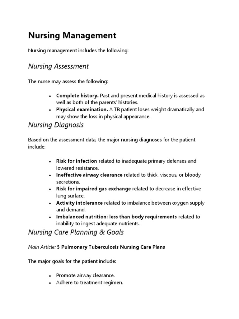 5 Nursing Management TB | PDF | Tuberculosis | Nursing