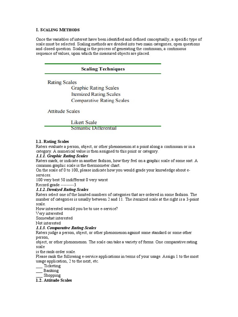 B 2 Discuss Different Types of Scaling Techniques | PDF | Attitude ...