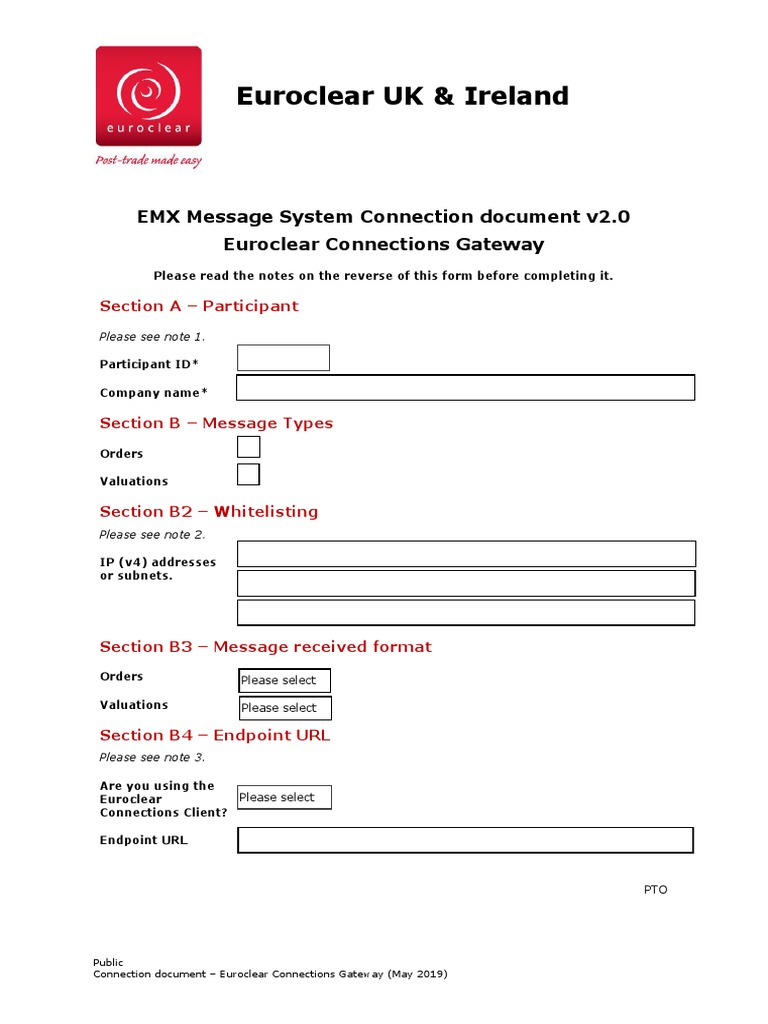 EMX Connection Document - Euroclear Connections Gateway | PDF | Business
