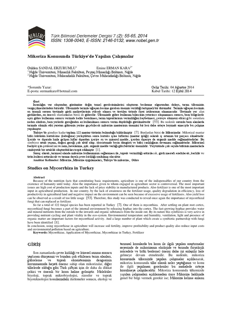 Mikoriza Konusunda T - Rkiye - de Yap - Lan - Al - Malar (#389294) - 417920 | PDF