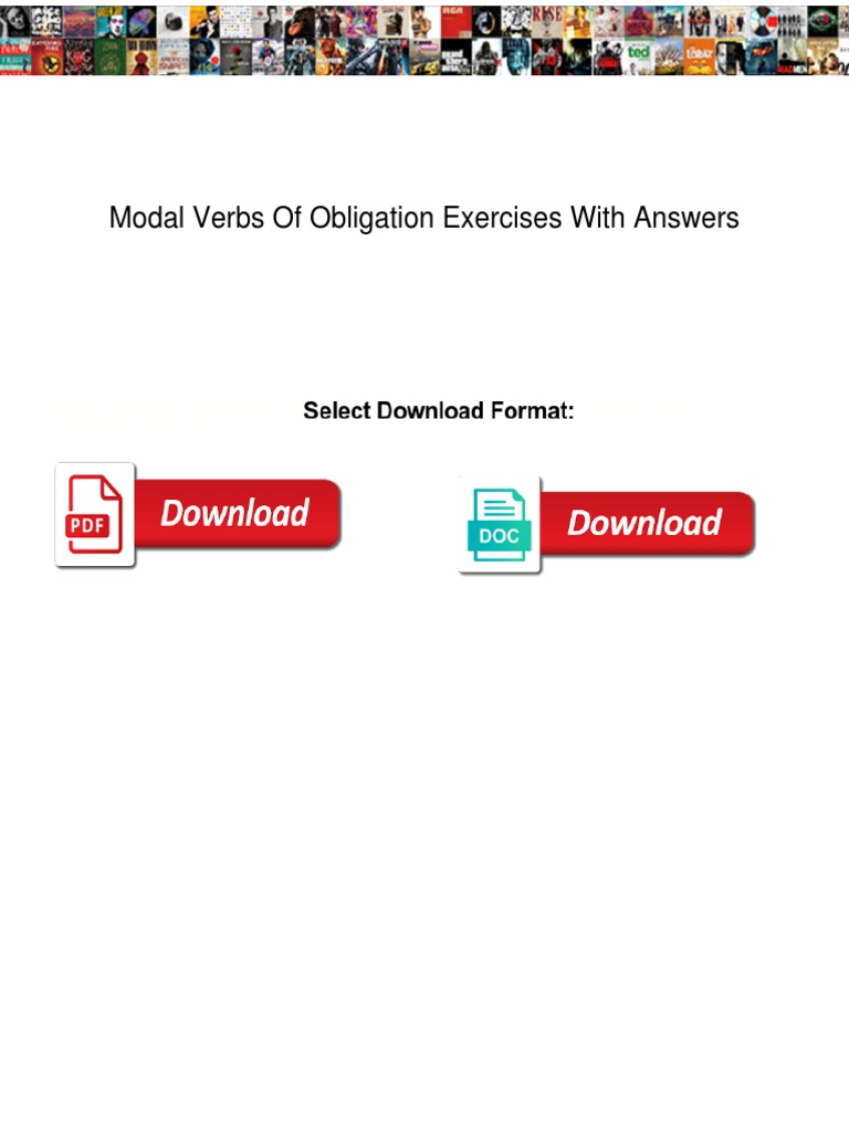 Modal Verbs of Obligation Exercises With Answers | PDF | Verb | English ...
