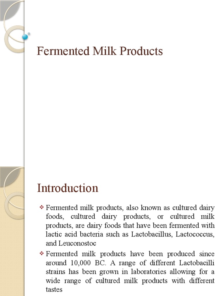Fermented Dairy Foods Guide | PDF | Buttermilk | Milk