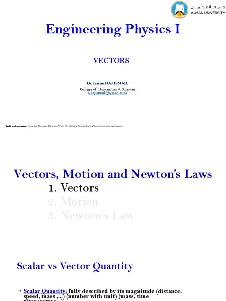 1 Vectors Pdf Euclidean Vector Cartesian Coordinate System 