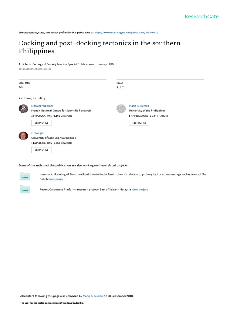 Docking and Post-Docking Escape Tectonics in The Southern Philippines ...
