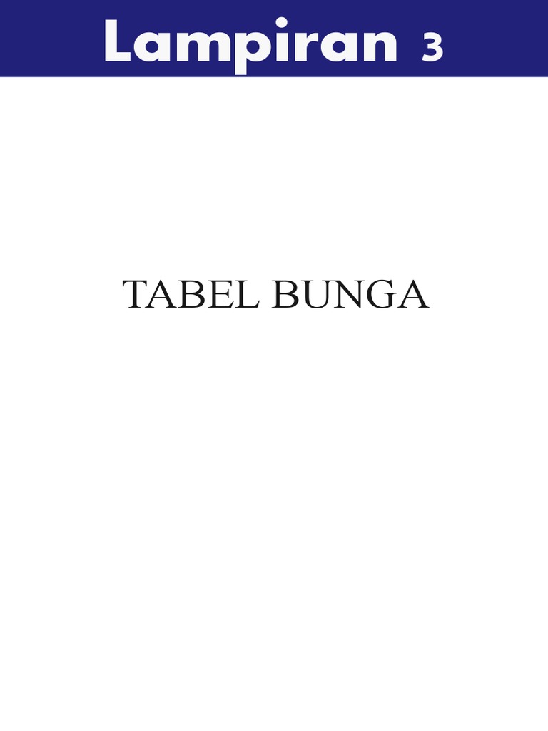 Lampiran 3 - Tabel Bunga | PDF | Business Law | Financial Risk