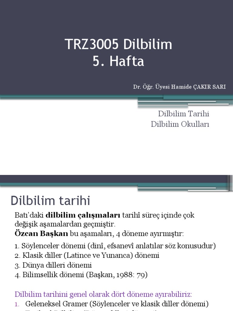 Hafta Dilbilim Dilbilim Okulları 1 | PDF