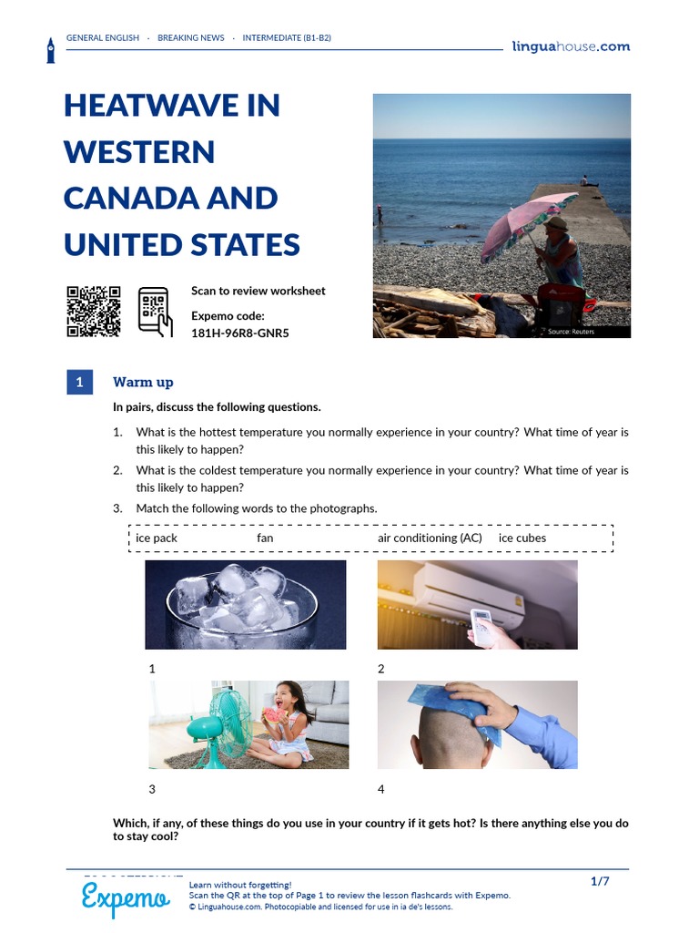 Heatwave in Western Canada and United States British English Student ...