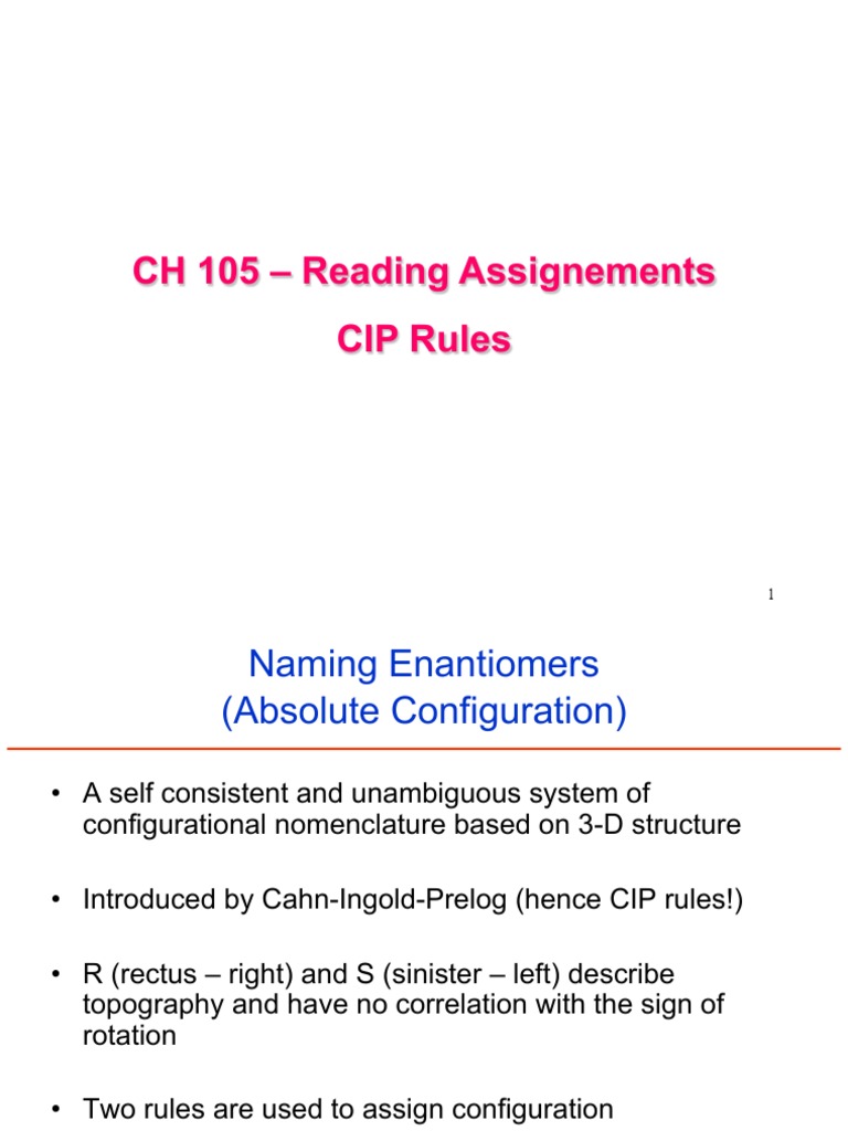 CH 105-CIP Rules | PDF | Chemistry | Physical Sciences