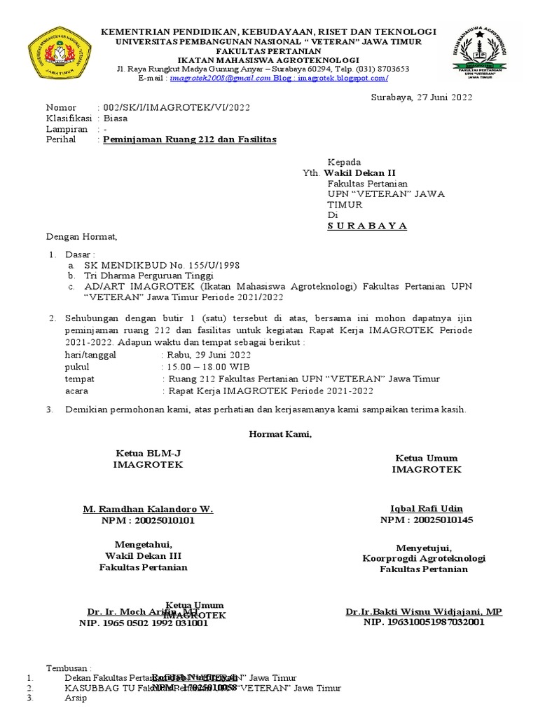 002 - SK - Surat Peminjaman Ruangan 202 | PDF