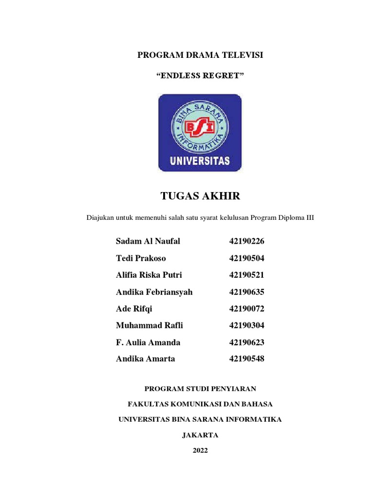 Desain Produksi Tugas Akhir - Endless Regret Ubsi Ciledug-Dikompresi (1 ...