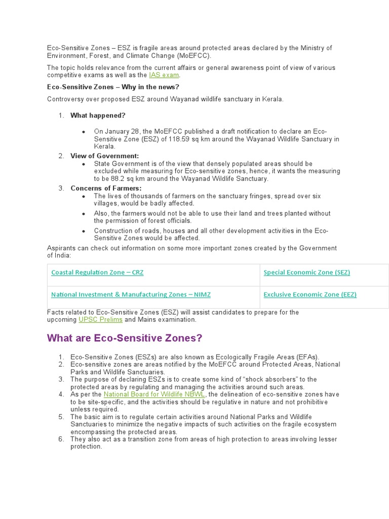 Eco Sensitive Zones | PDF | Green Infrastructure | Infrastructure