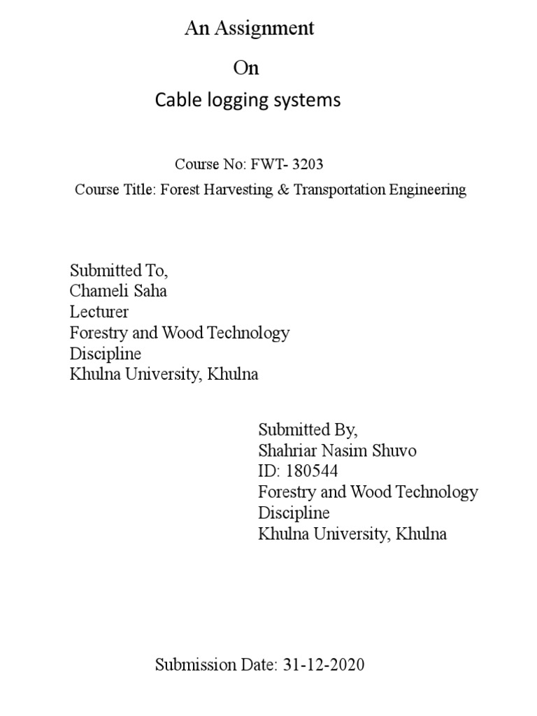 Cable Logging System | PDF | Logging | Manufactured Goods