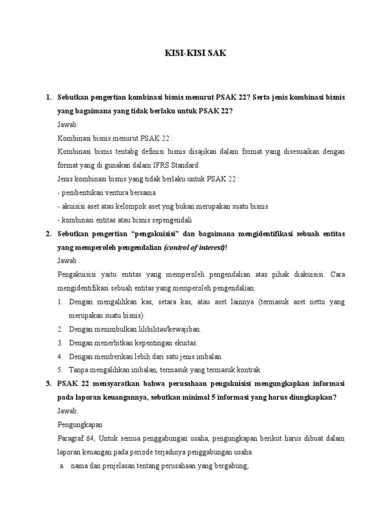 Panduan PSAK 22 dan PSAK 13 untuk Kombinasi Bisnis | PDF