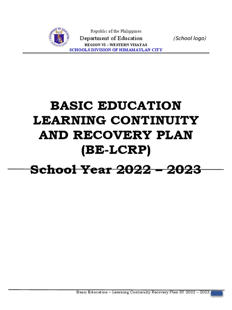 BE LCRP Template Final Edited 1 GRACE | PDF | Learning | Cognition