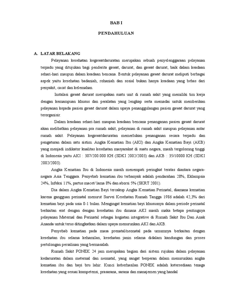 Pedoman Pengorganisasian Ponek | PDF